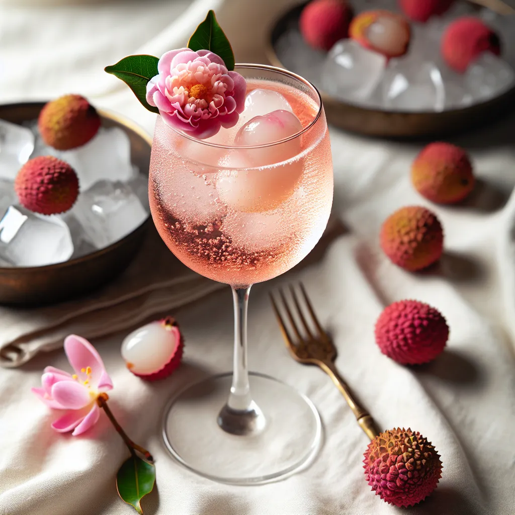 Rose Litchi Élégance - Un cocktail raffiné et pétillant